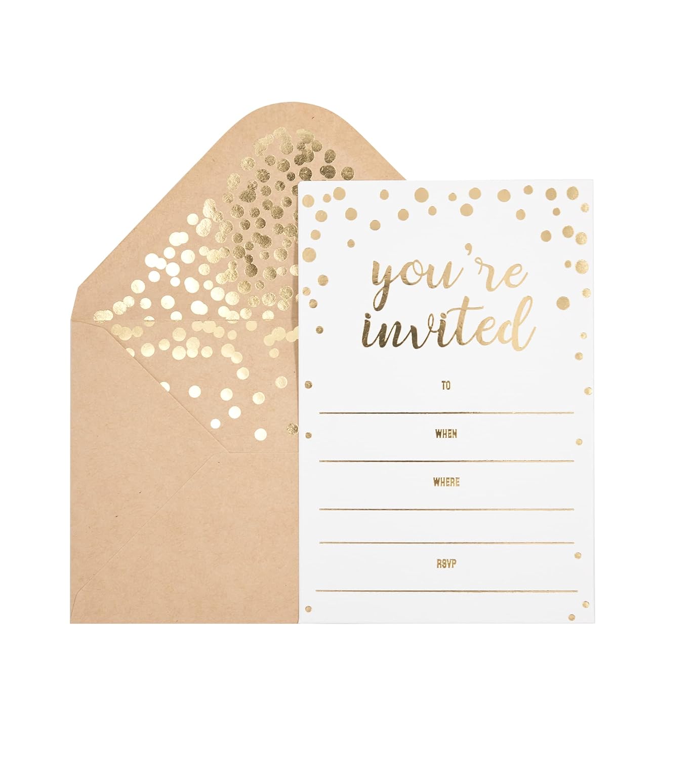 50 Pack Invitation Card - Elegant Greeting Cards With ‘’You Are Invited ...