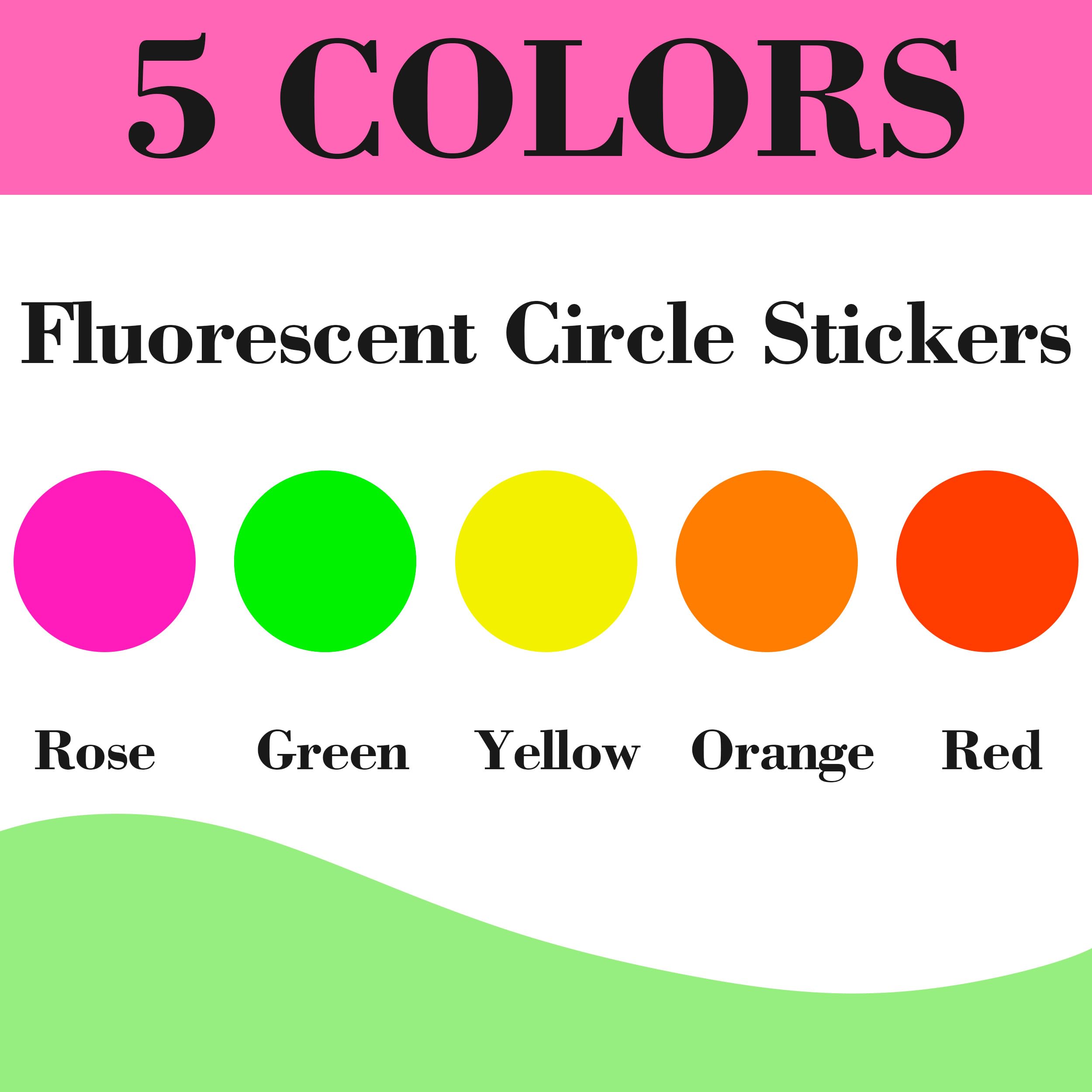Snapklik.com : Dot Stickers - Fluorescent Circle Stickers, 3/4 Inch ...