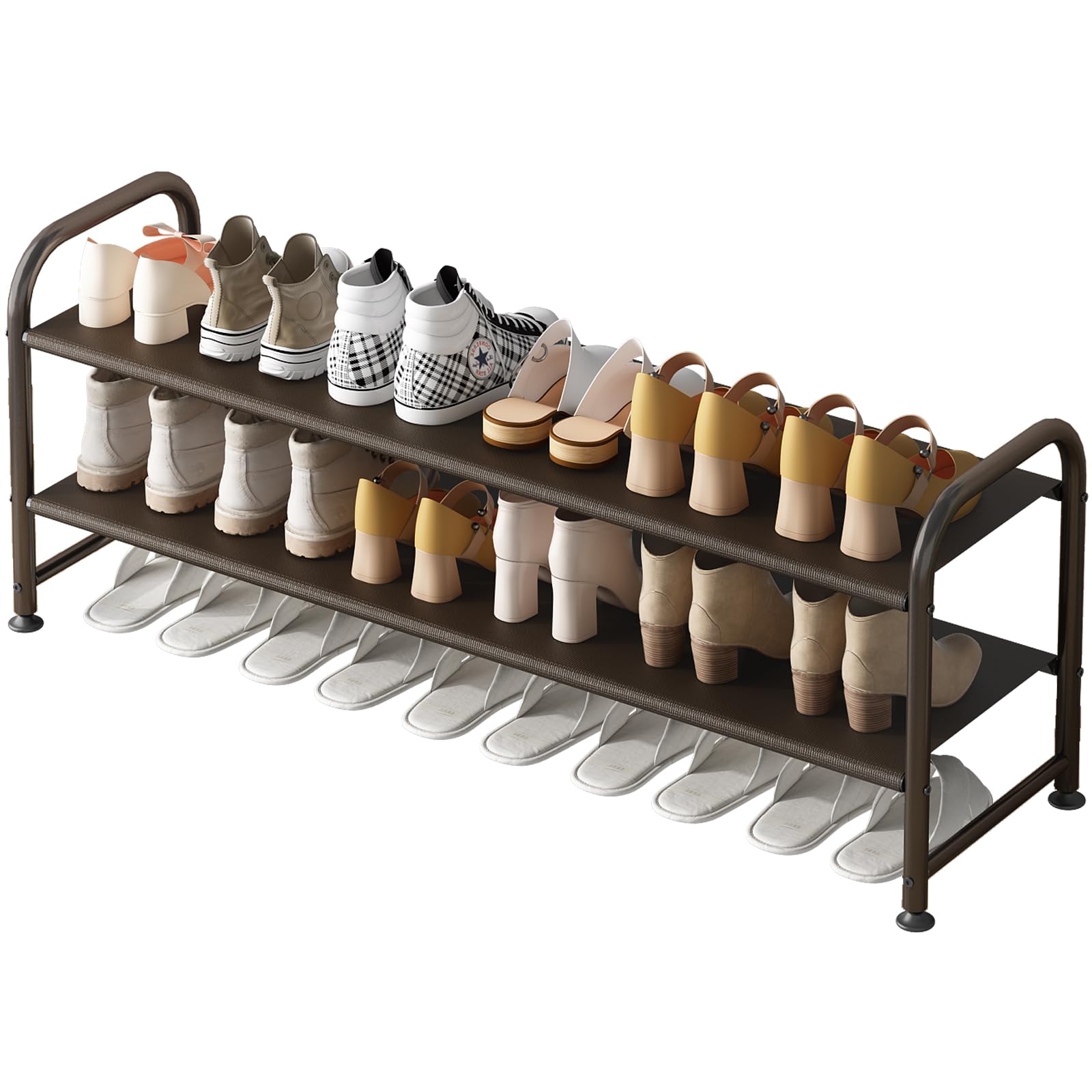 Amazon.com: INGIORDAR Shoe Rack 2 Tier Long Storage Organizer Wide ...