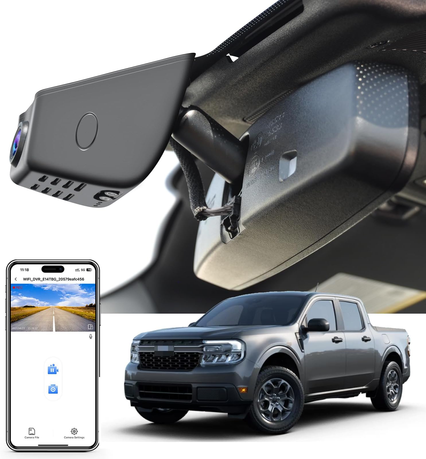 Amazon.com: Mangoal 4K Dash Cam fit for Ford 1st Gen Maverick 2022-2024 ...