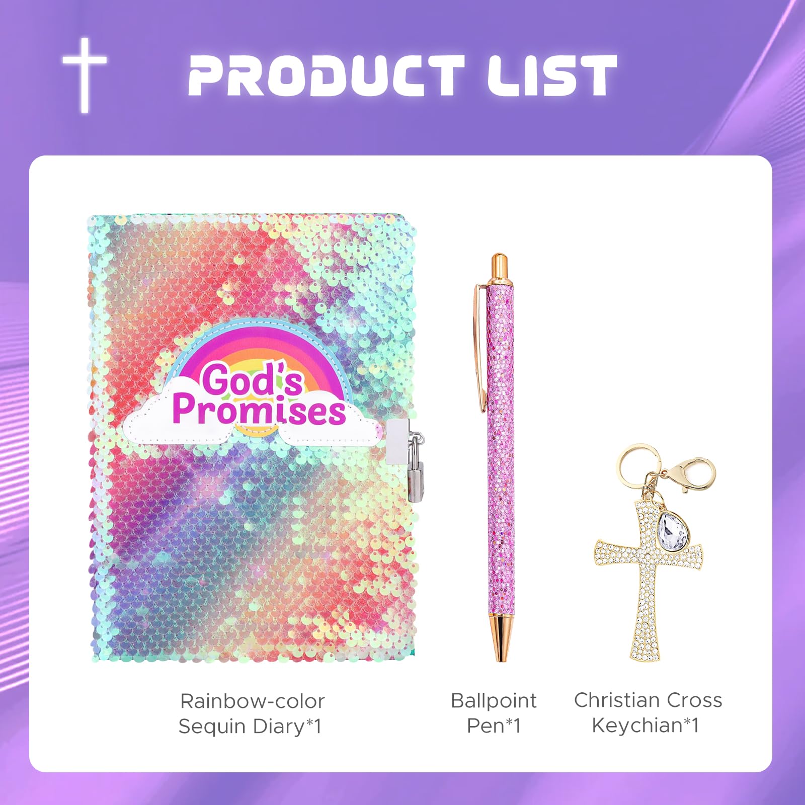 homicozy Prayer Diar for Women, Secret Christian Diary with Pink Cross ...