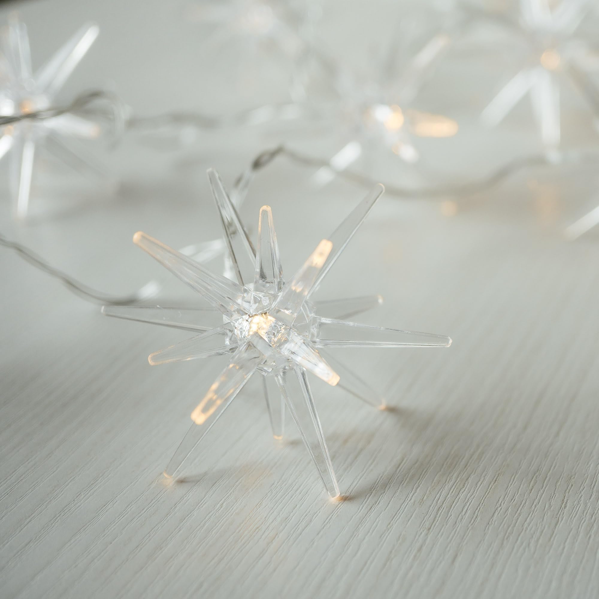 10 LED Diamond Fairy String Lights - Warm White Crystal Effect Light ...