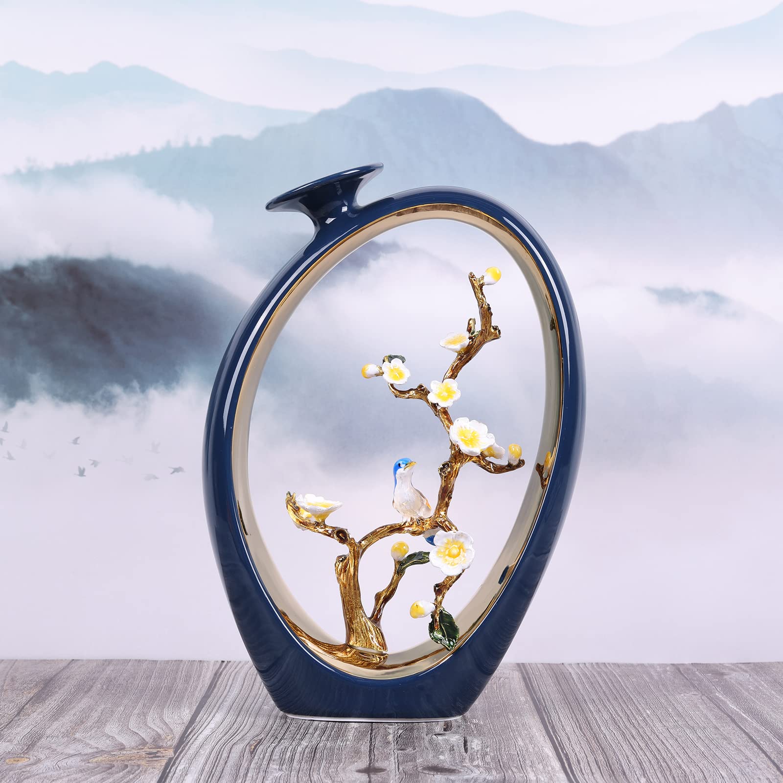 Amazon.com: Flower and Bird Statues: Vase Decor Accents for Home ...