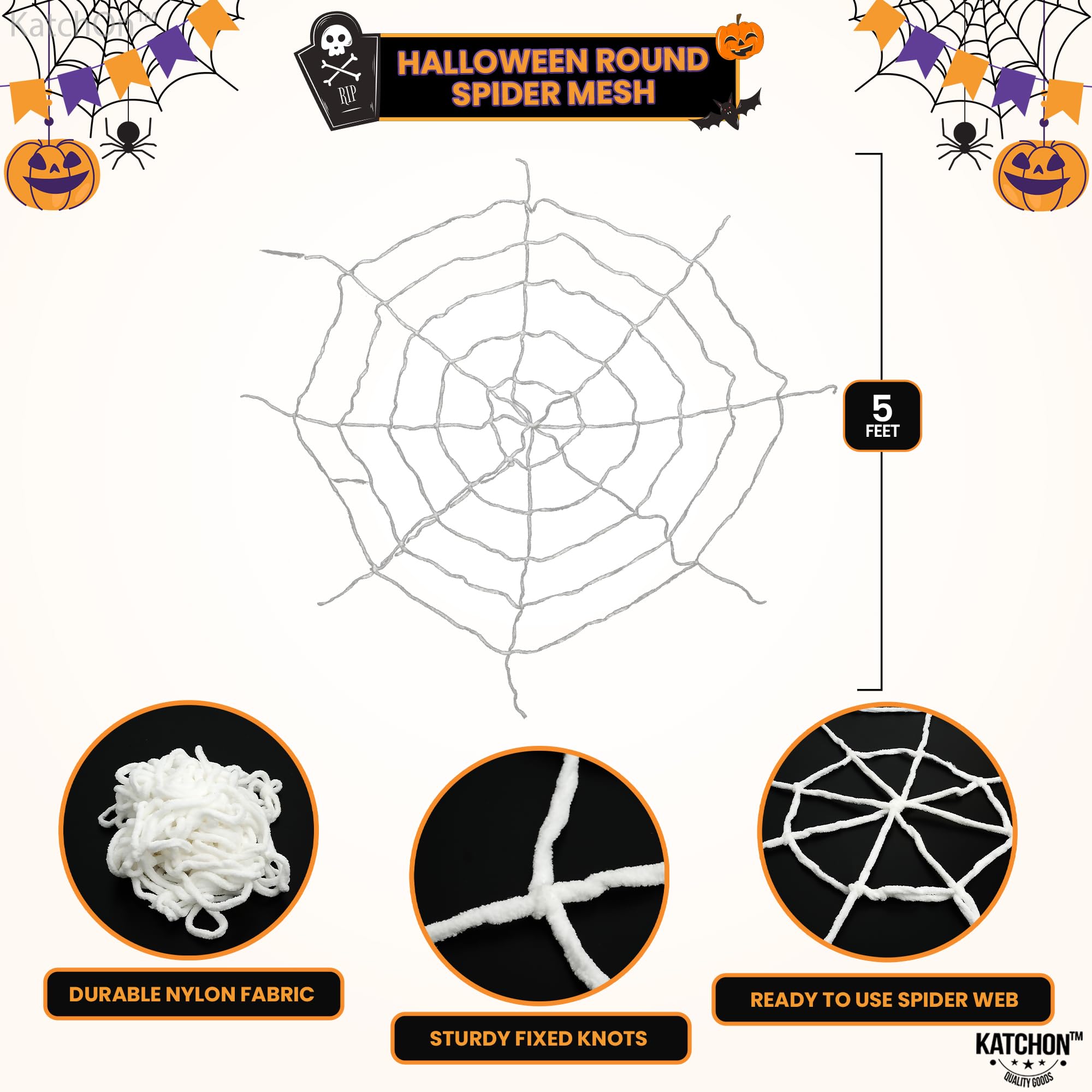 Snapklik.com : Spider Web Halloween Decorations - 5 Feet Rope Spider ...