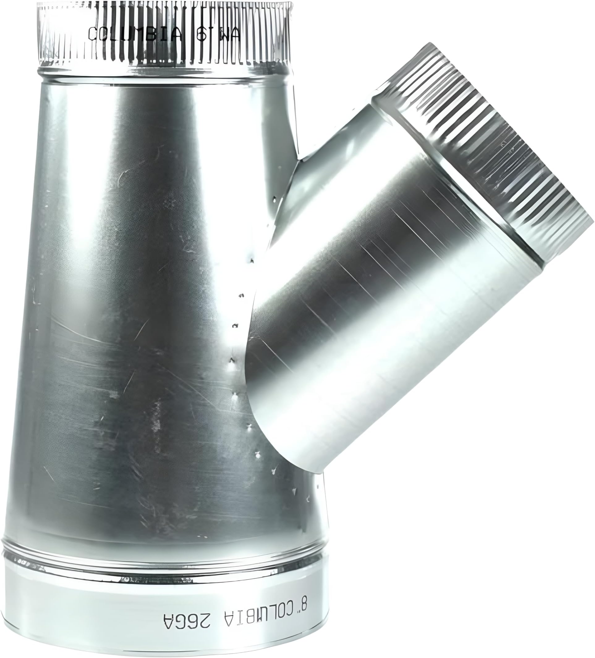 10" x Round Duct Wye Connector, 26 Gauge, Round (10x8x8) HVAC Ductwork ...