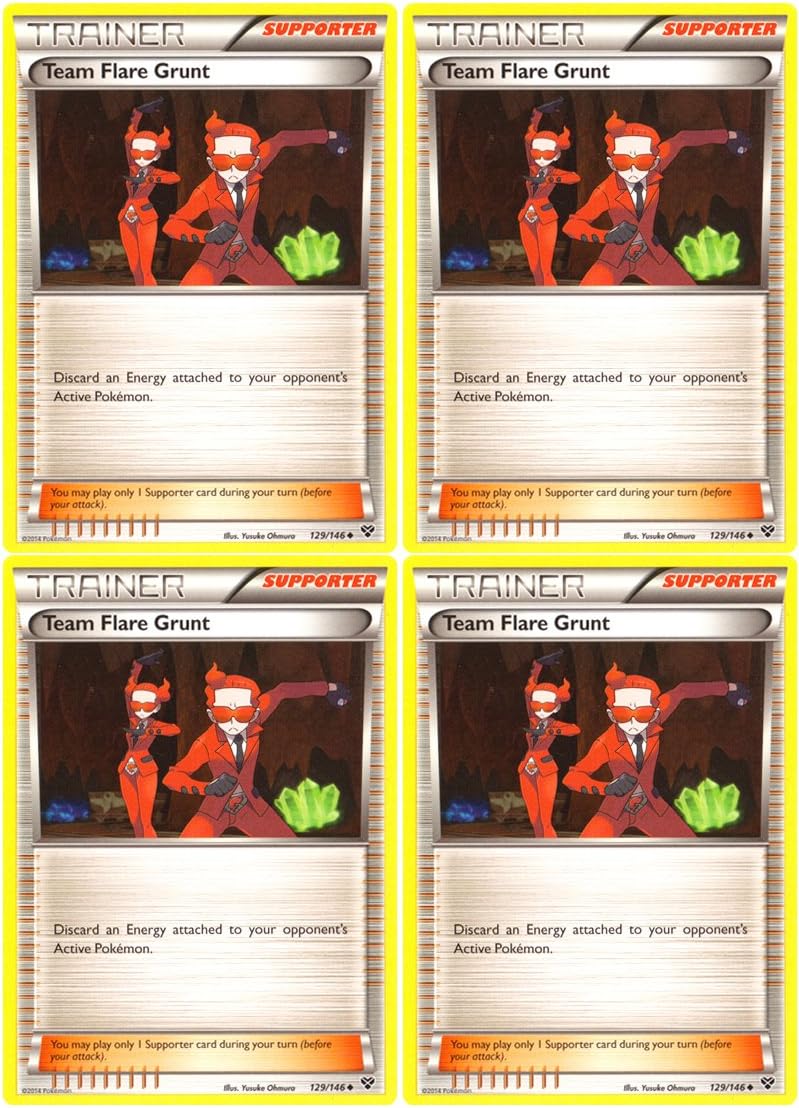 Amazon.com: Pokemon x4 Team Flare Grunt (XY #129/146) Card Playset ...
