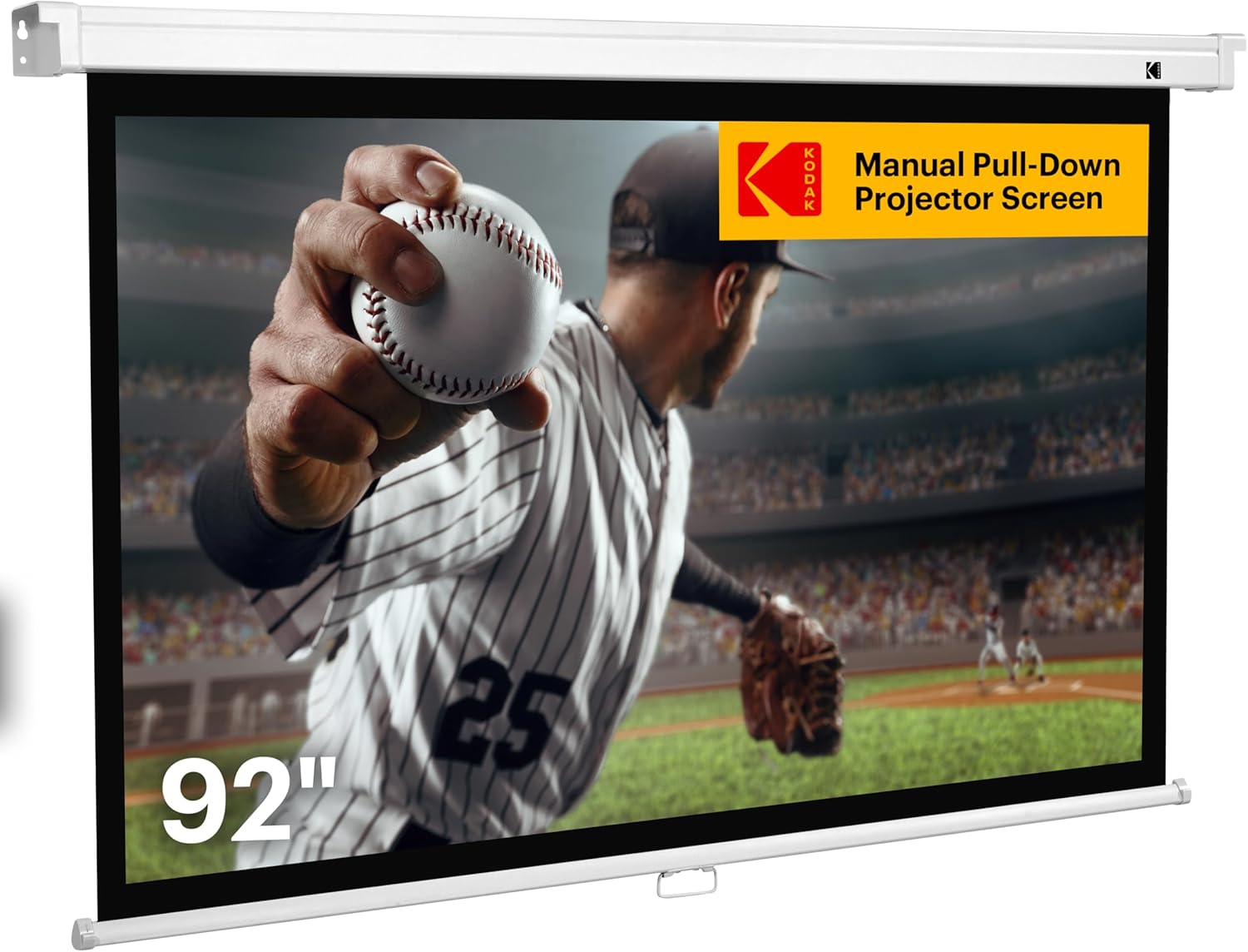 Amazon.com: KODAK Manual Pull-Down White Projector Screen 92" Inch ...