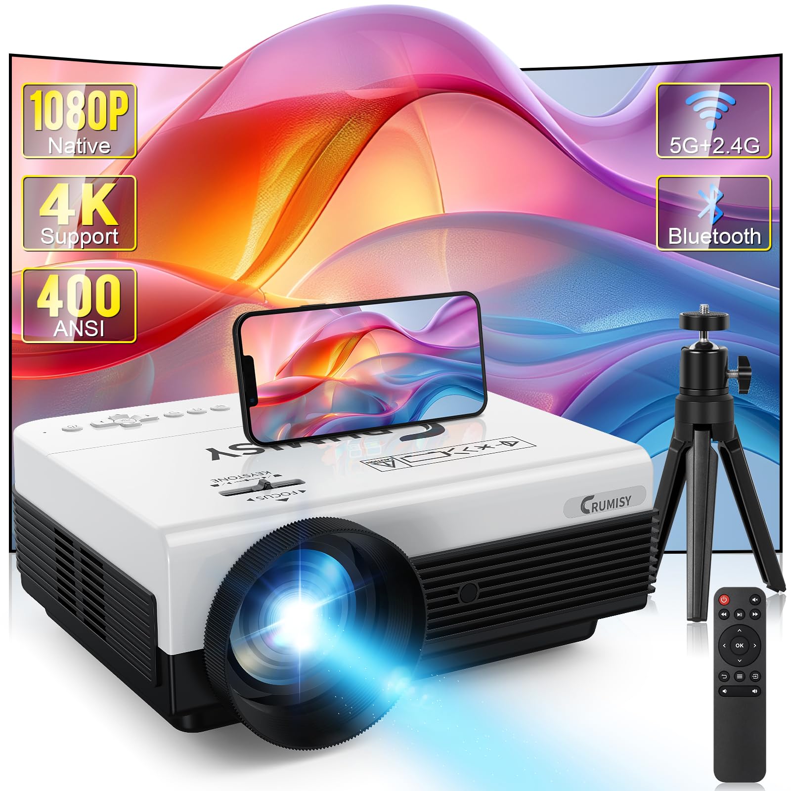 Amazon.com: Mini Projector with WiFi and Bluetooth, 4K Decode Outdoor ...