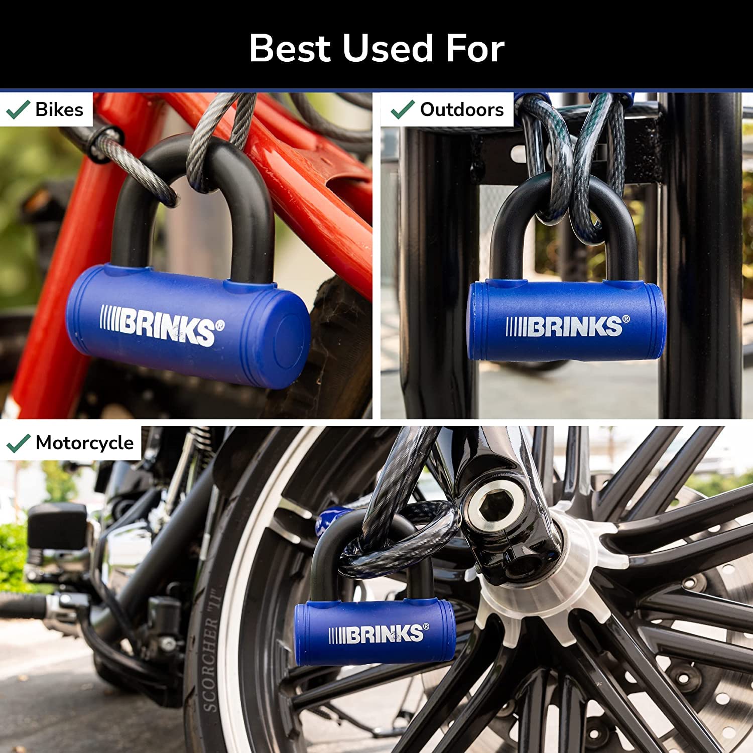 Snapklik.com : 5/8 X 7 Commercial Steel Braided Loop Cable & Mini U-Bar ...