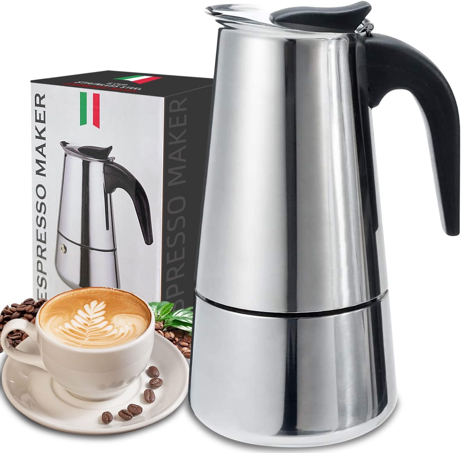 Redlemon Cafetera Italiana de Acero Inoxidable tipo Moka para Café ...