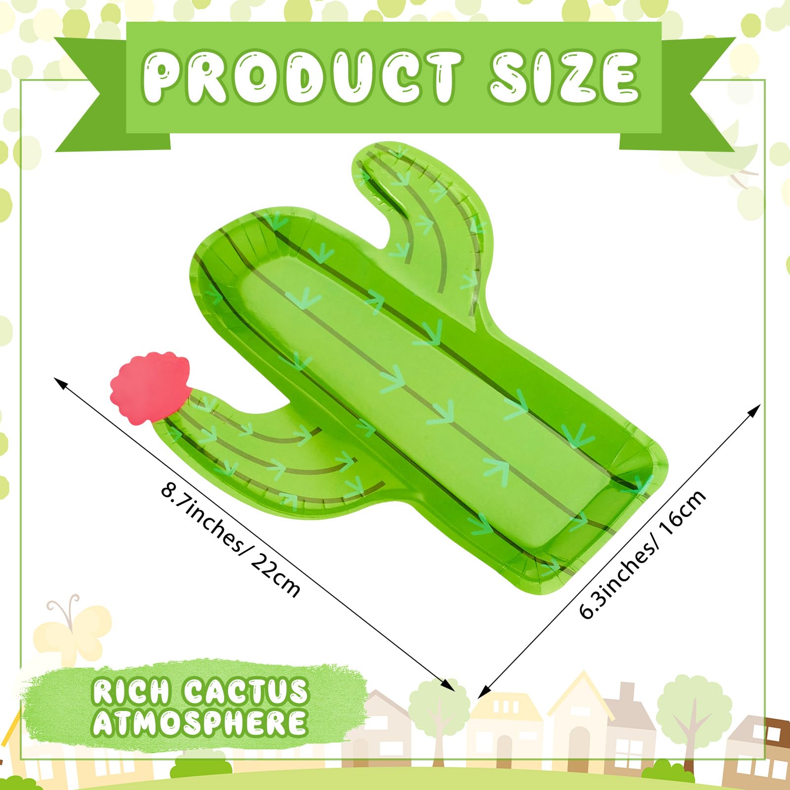 Snapklik.com : Meekoo 24 Pcs Cactus Party Paper Plates Cactus Theme ...