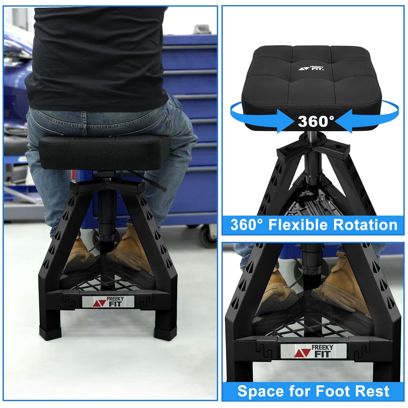 Snapklik.com : Adjustable Shop Stool,Garage Mechanic Stool Chair,Work ...