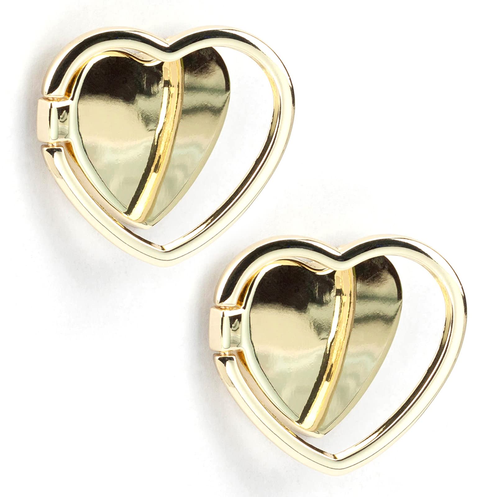 Amazon.com: 2 Packs Glossy Finish Love Heart Shaped Cell Phone Ring ...