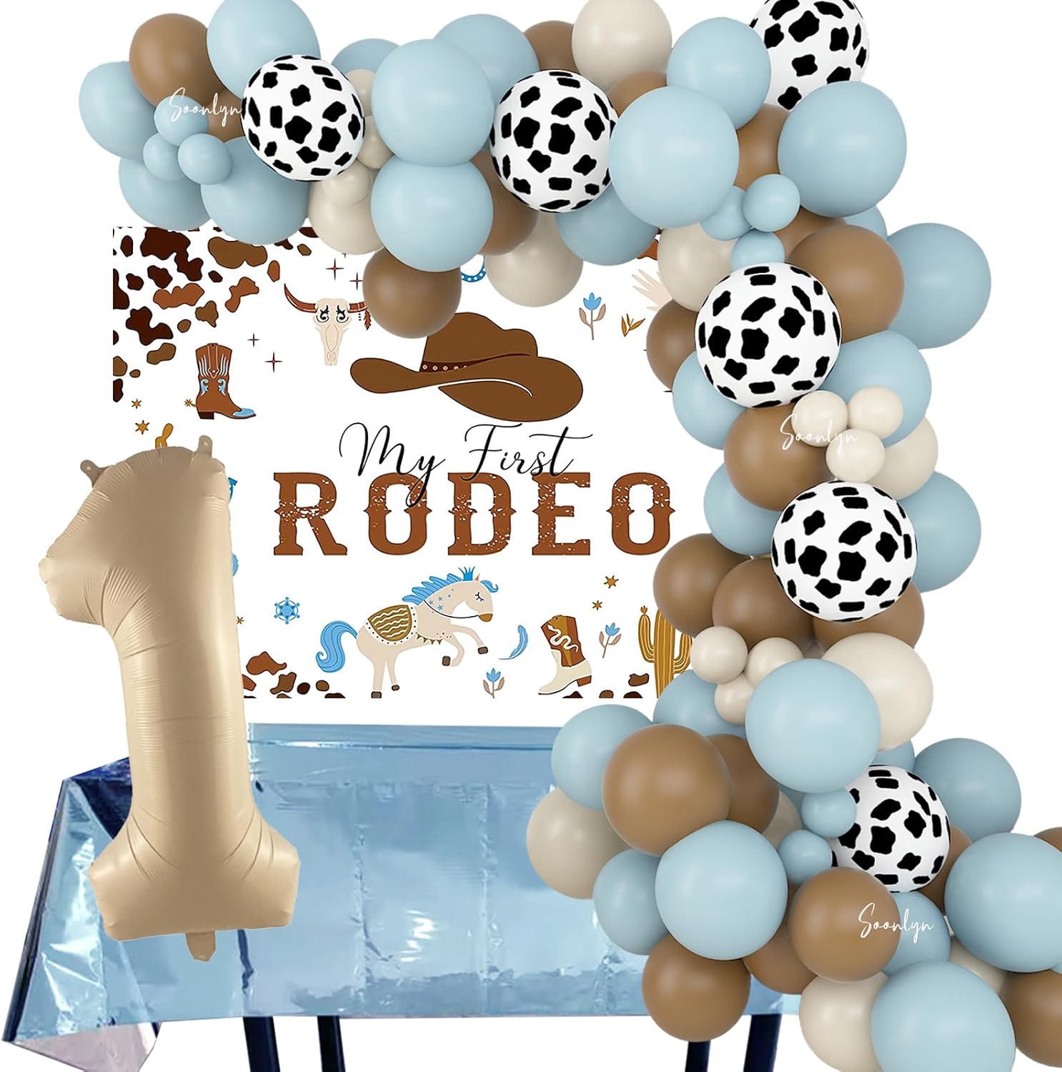 Amazon.com: Soonlyn All-In-1 My First Rodeo Decorations Boy 10Ft 12In ...
