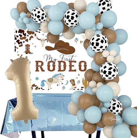 Amazon.com: Soonlyn All-In-1 My First Rodeo Decorations Boy 10Ft 12In ...