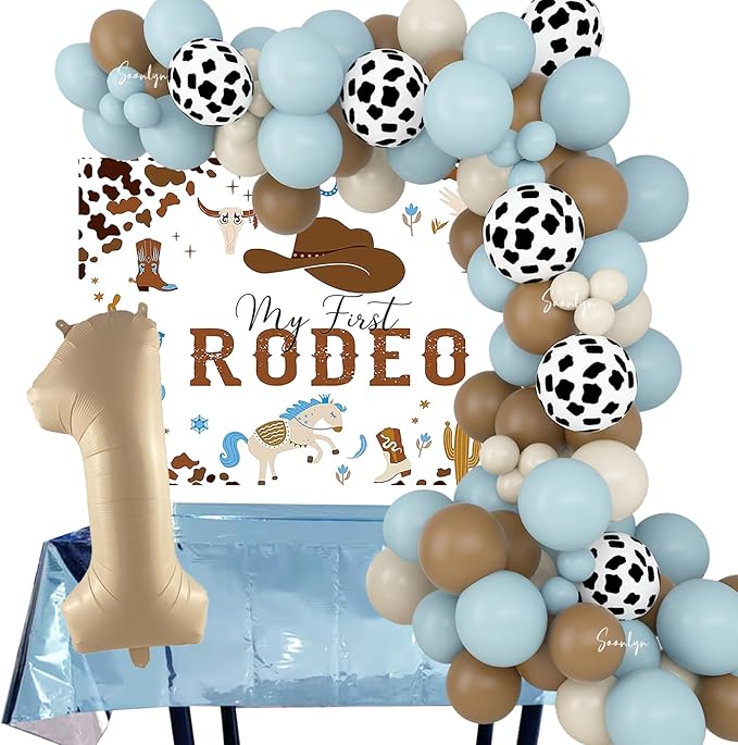 Amazon.com: Soonlyn All-In-1 My First Rodeo Decorations Boy 10Ft 12In ...