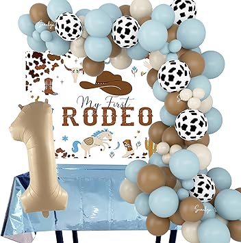 Amazon.com: Soonlyn All-In-1 My First Rodeo Decorations Boy 10Ft 12In ...