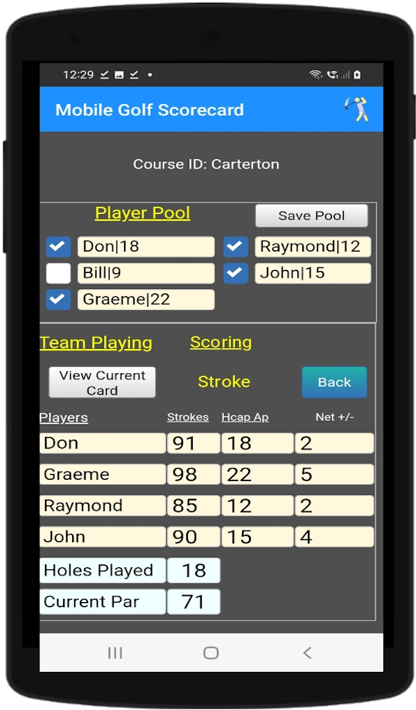 Mobile Golf Scorecard - App on Amazon Appstore