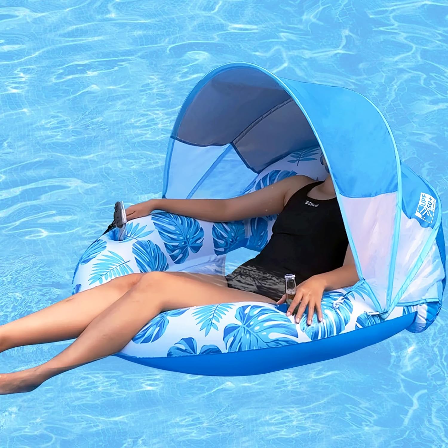 Amazon.com: COOLCOOLDEE New Upgraded Pool Chair Float with Shade,XL ...