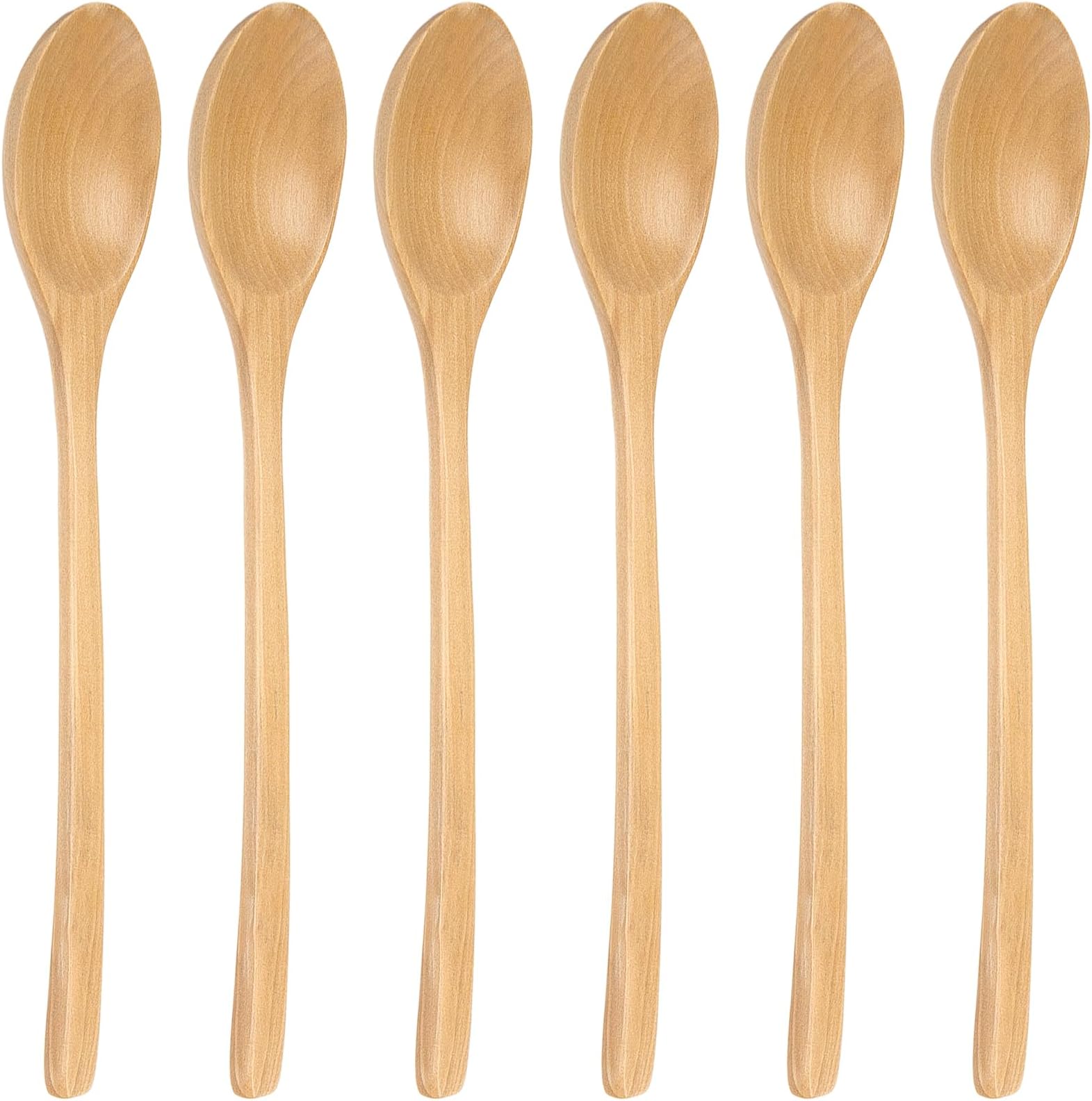 Amazon.com: 4 Pieces Wood Mixing Spoon Long Handle Wooden Spoons for ...