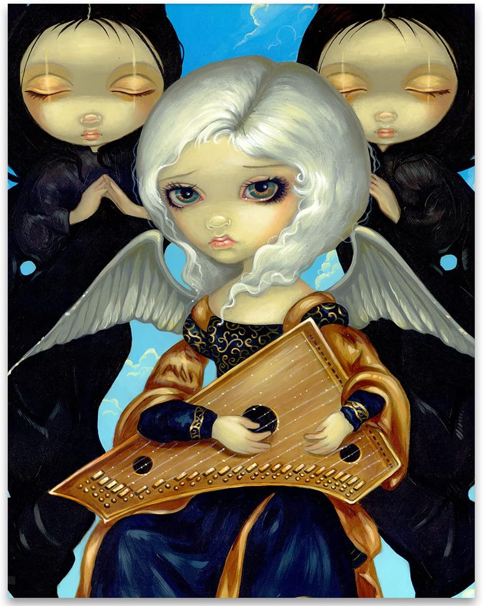 Amazon.com: Strangeling Angel with a Psaltery - Goth Decorations Gothic ...