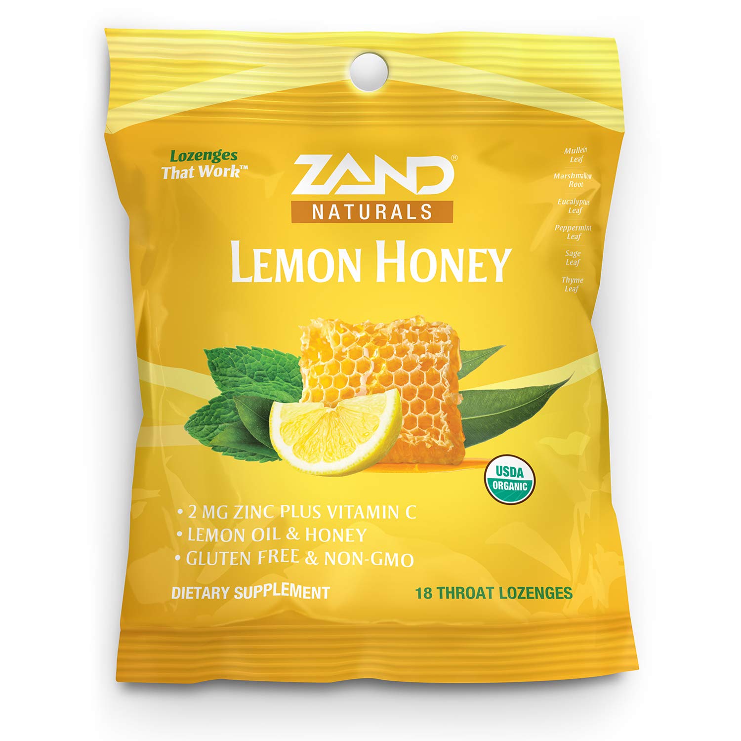Amazon.com: Zand Organic Herbal Soother Lozenges, Lemon Honey, 18 Count ...