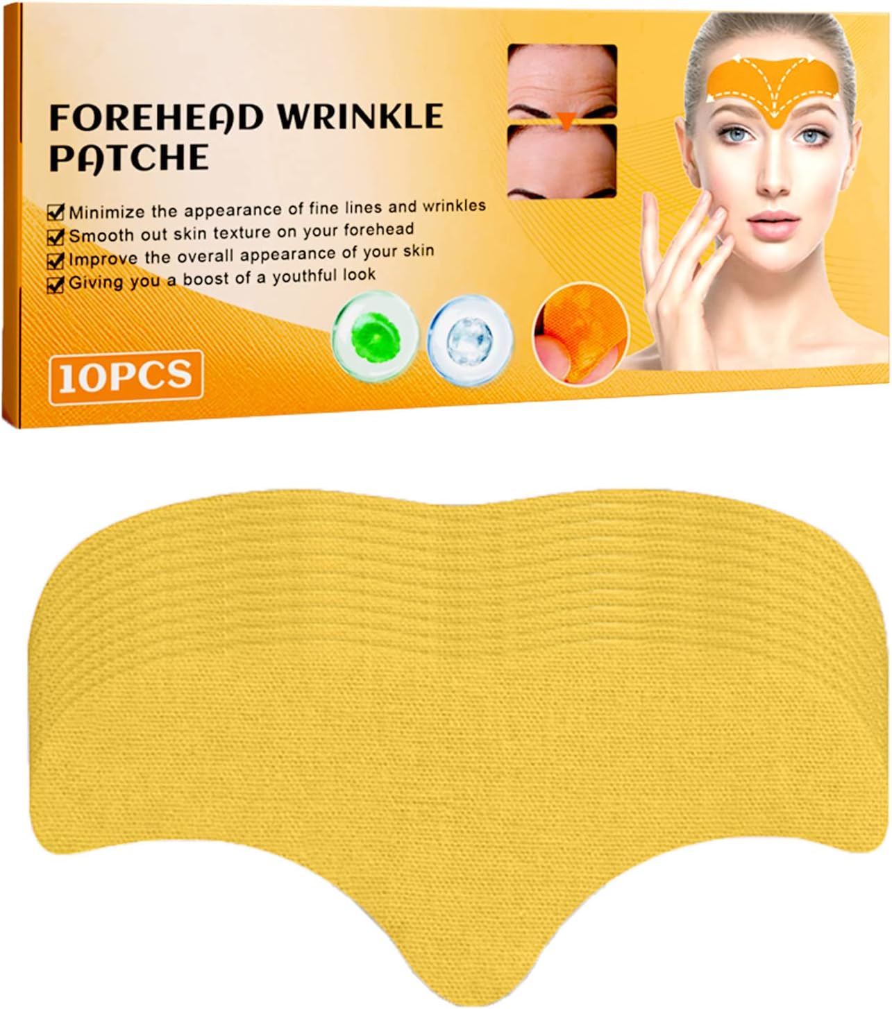 16pcs Anti-Wrinkle Forehead Patch, Collagen Infused Moisturizing T-Zone ...