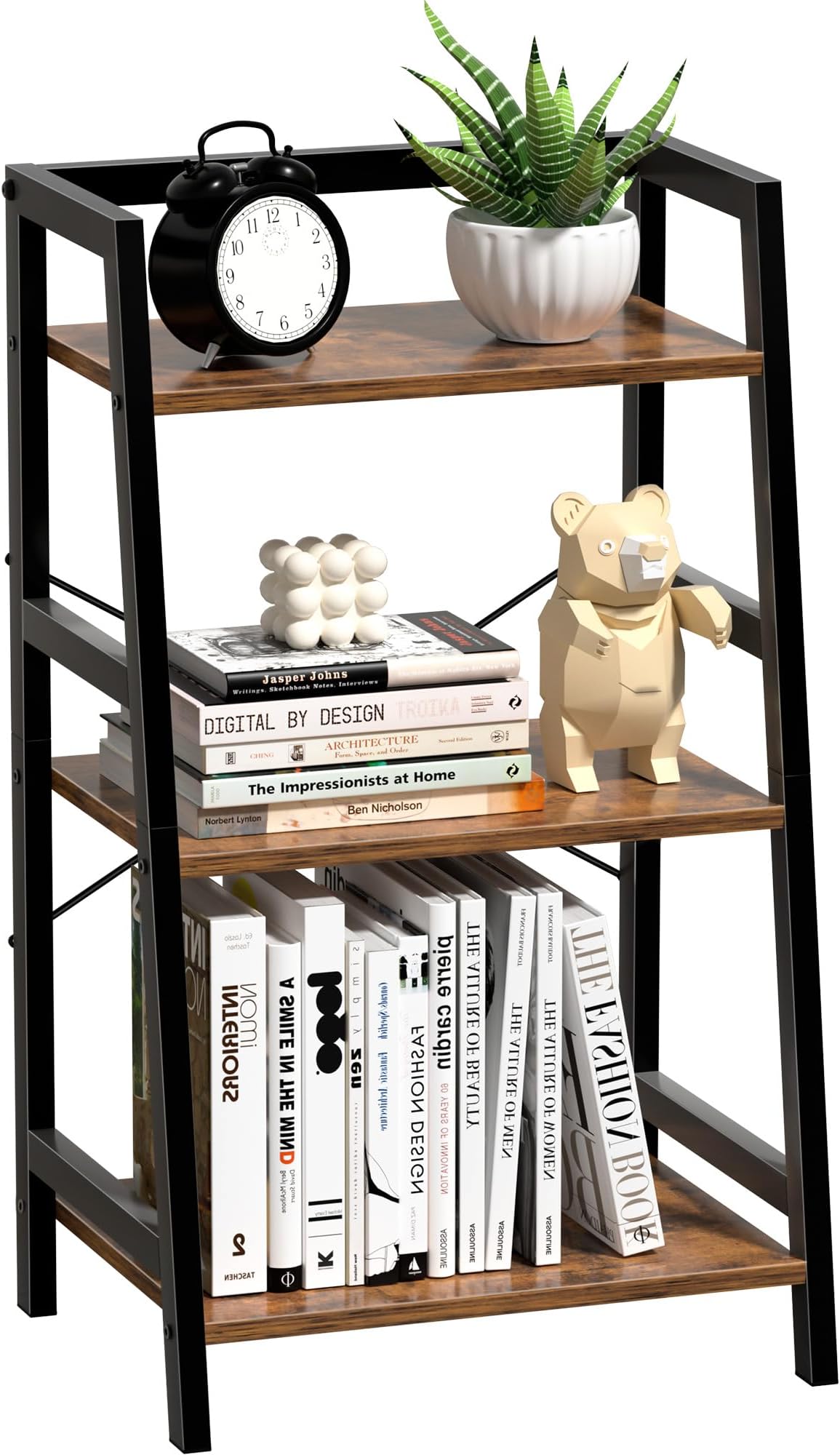 Amazon.com: Bookshelf, Bookcase for Small Spaces, 3-Tier Shelf Bookcase ...