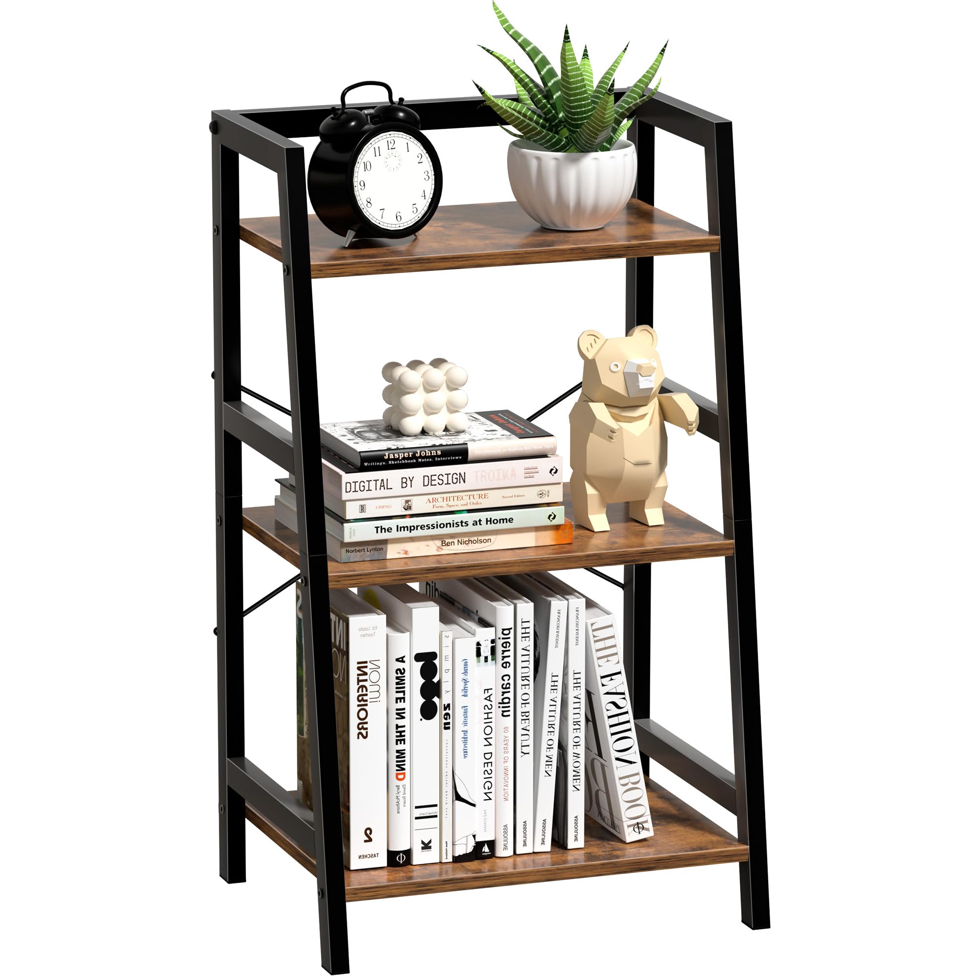 Amazon.com: Lifenite Bookshelf, Bookcase for Small Spaces, 3-Tier Shelf ...
