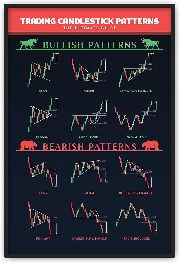Amazon.com: 16x24" Candlestick Pattern Poster Trading for Trader Stock ...