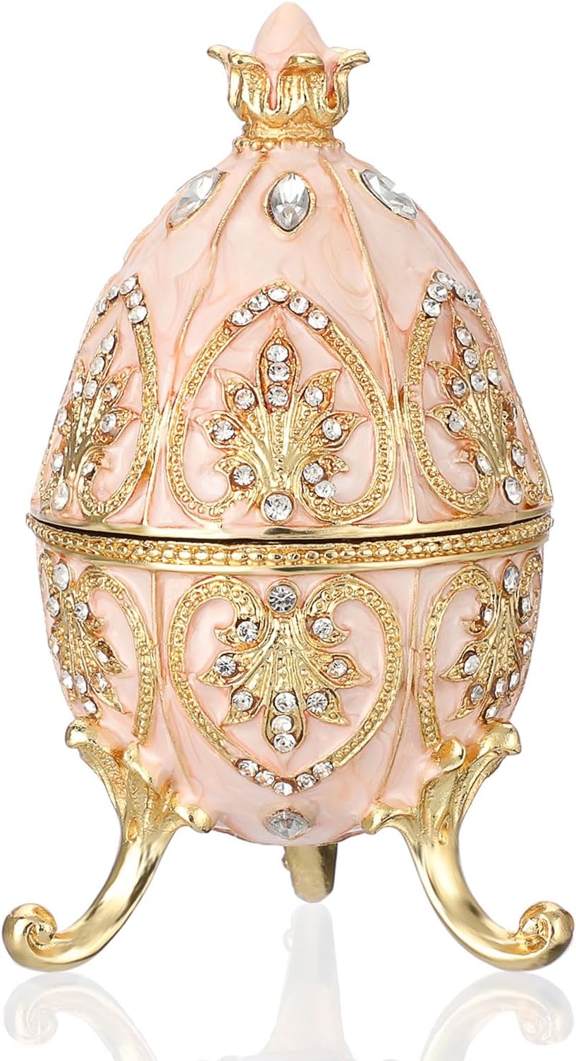 Amazon.com: Hipiwe Vintage Jewelry Box with Hinged Lid, Mini Metal ...