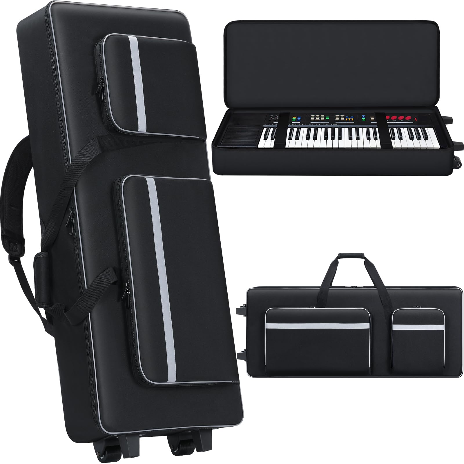 Amazon.com: 49 Key Keyboard Case with Wheels (36.6"x14.9"x4.7") | Soft ...