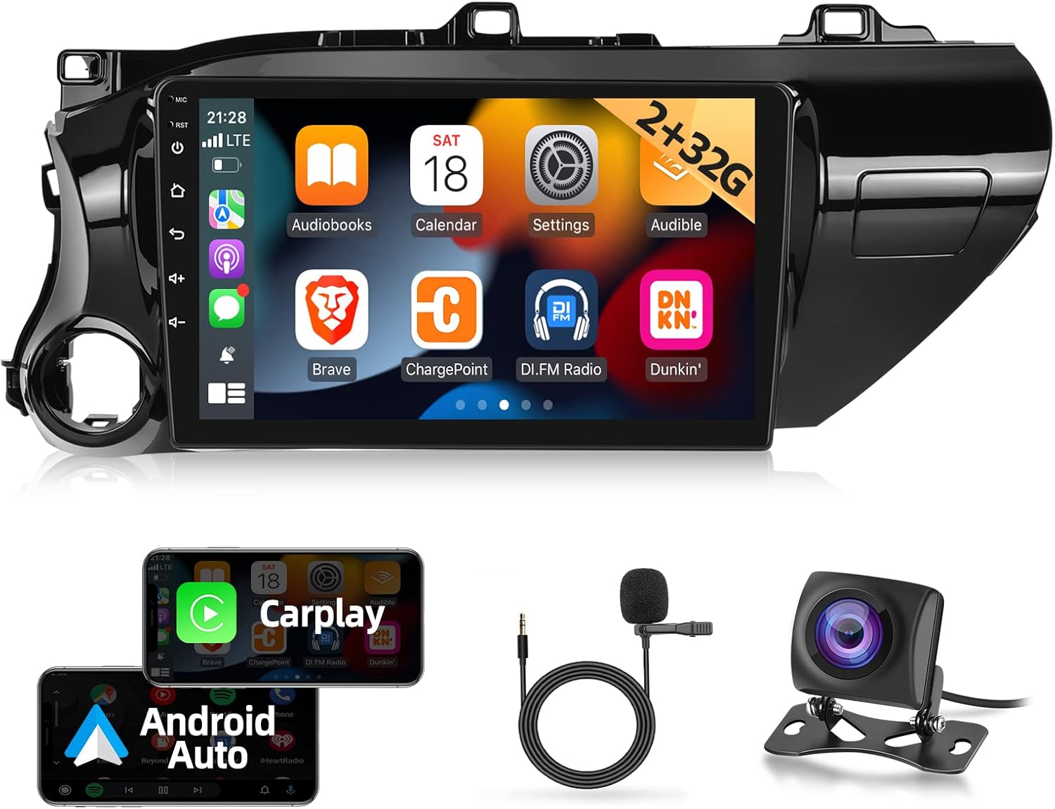 Amazon.com: [2GB+32GB] Car Radio for Toyota Hilux 2015-2020, 10.1 inch ...