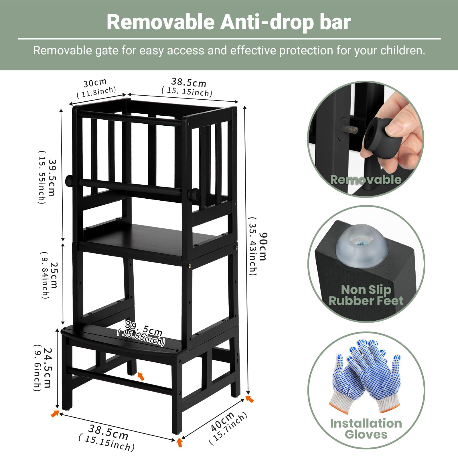 Snapklik.com : COSYLAND Kids Kitchen Step Stool, Height Adjustable ...