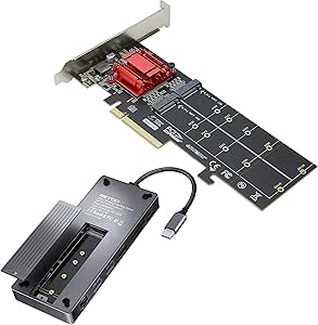 Amazon.com: RIITOP Dual NVMe PCIe Adapter + 8in1 USB C Docking Station with M.2 NVMe Enclosure ...