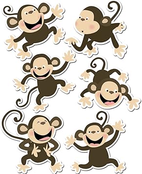 Amazon.com: CTP Monkeys 6" Designer Cut-Outs, Monkey Labels, Set of 36 ...