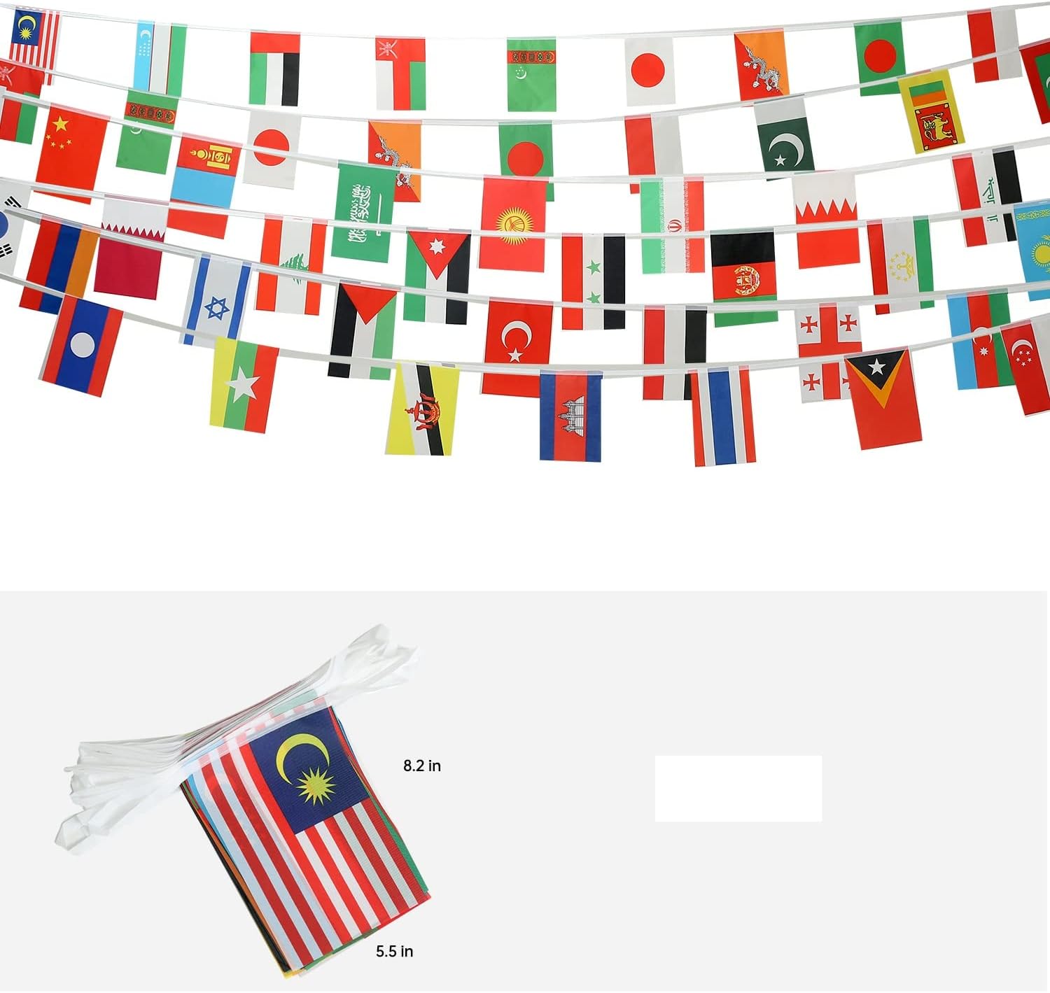 Amazon.com: Kind Girl Asian 48 Countries String Flags, 8.2 x 5.5 inches ...