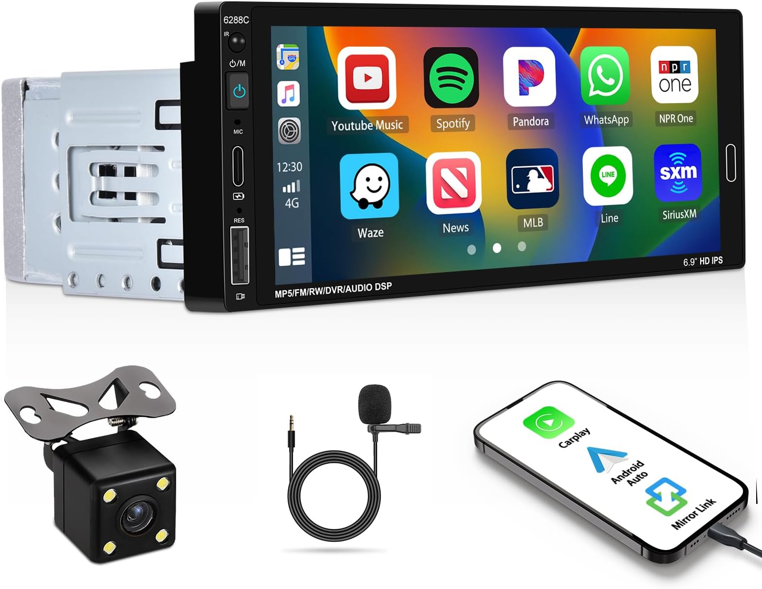 Amazon.com: UNITOPSCI Single Din Bluetooth Car Stereo Compatible with ...