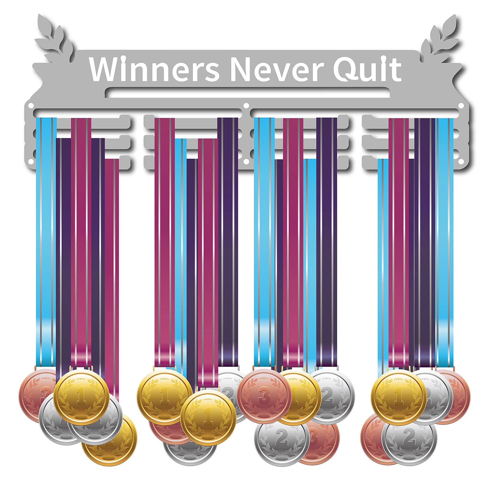 Buy CREATCABIN Medal Holder Sport Winner Never Quit Leaves Awards ...