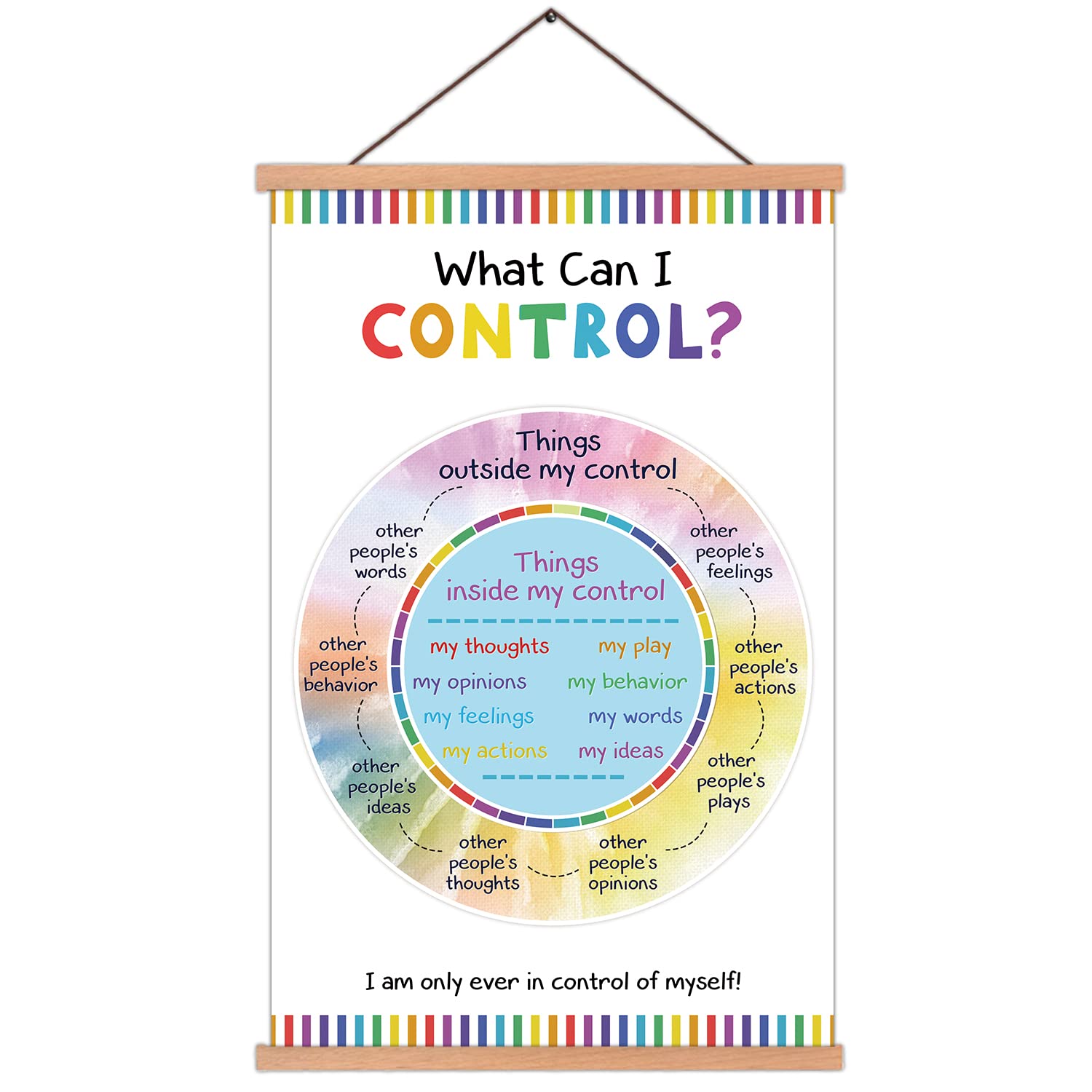 KAIRNE Colorful Inspirational Quote Poster with Wood Magnetic Hanger ...