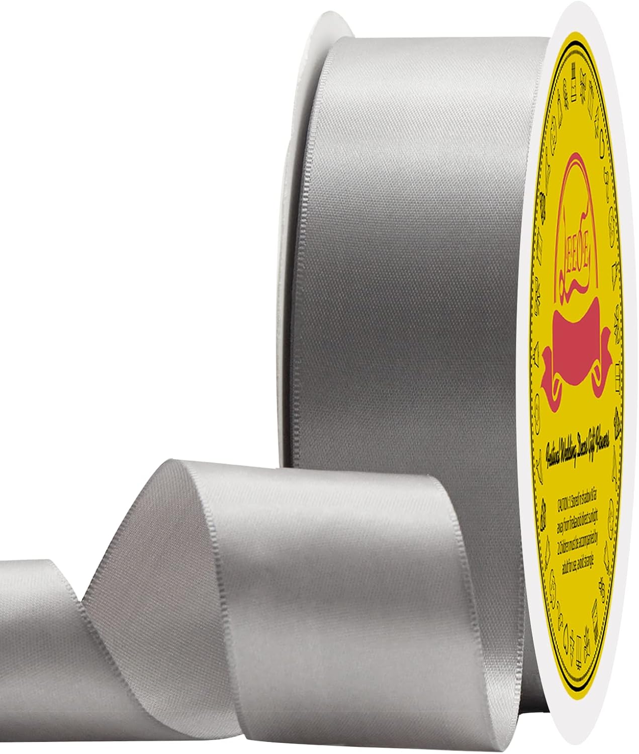 Amazon.com: LEEQE Double Face Silver Satin Ribbon 1-1/2 inch X 50 Yards ...