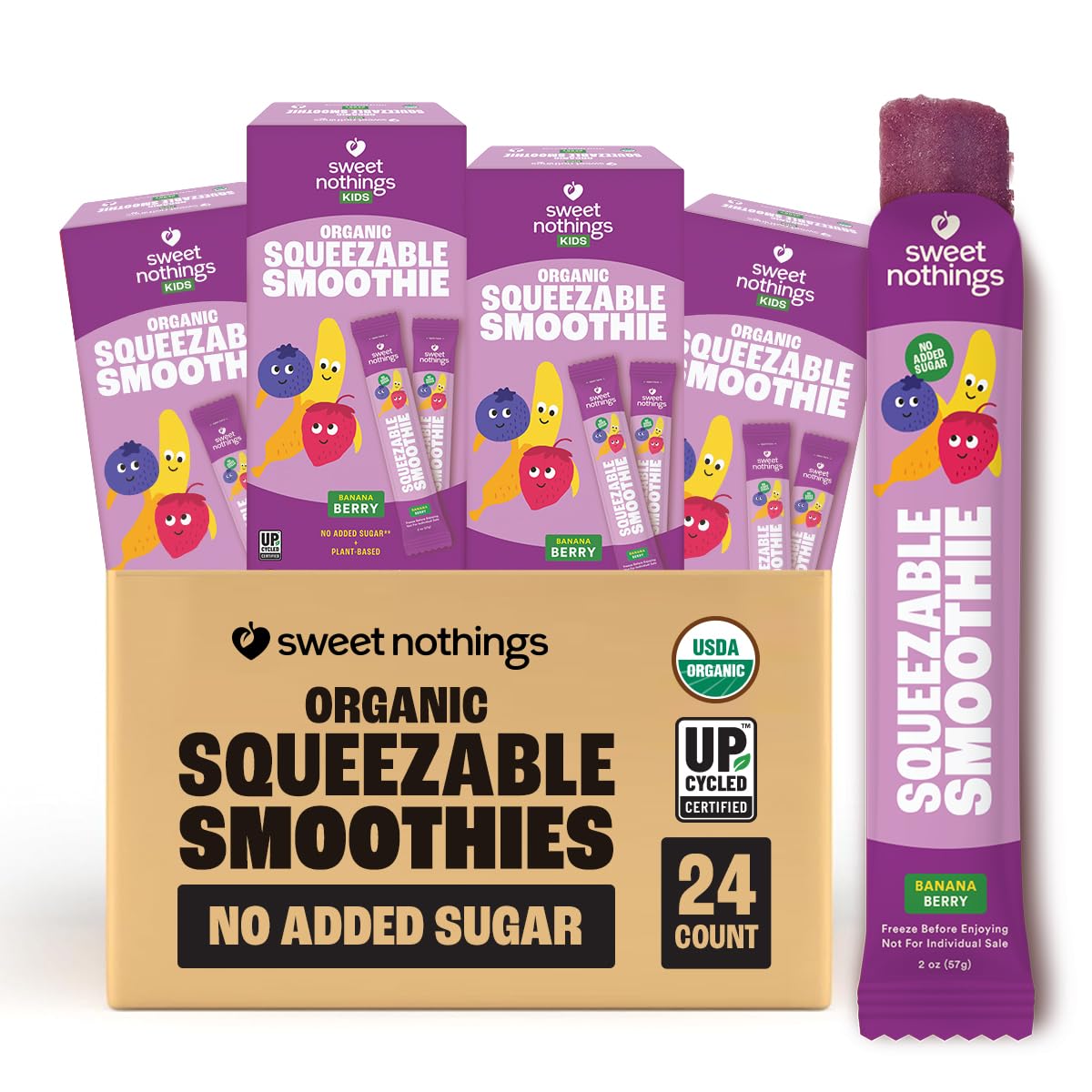 Amazon.com: Sweet Nothings, Banana Berry, USDA Organic Kids' Squeezable ...