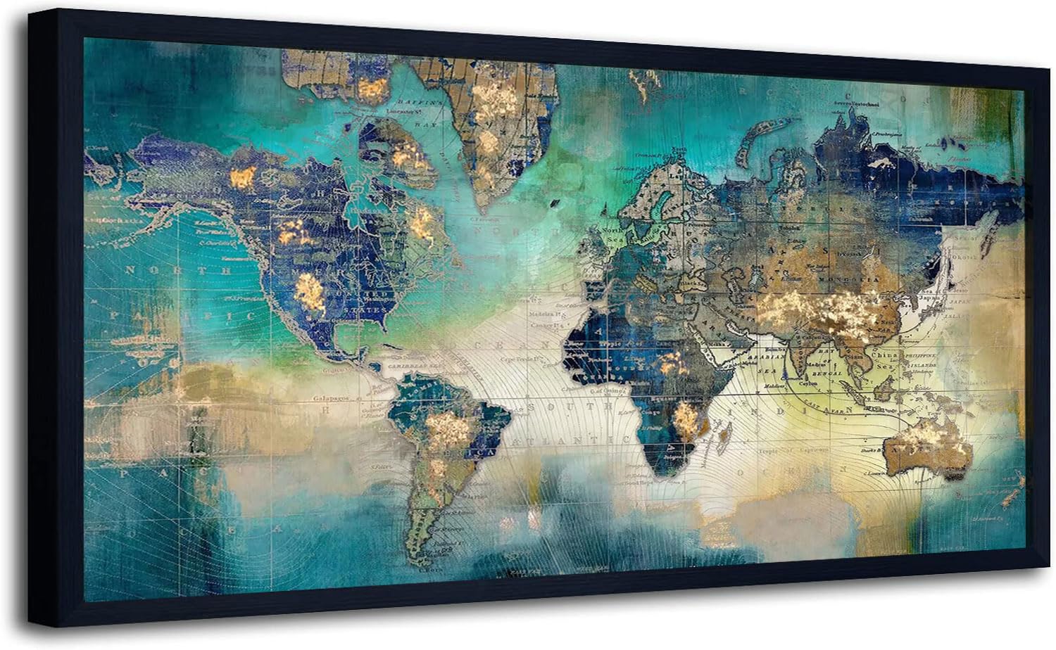 Amazon.com: Large World Map Canvas Prints Wall Art for Living Room ...