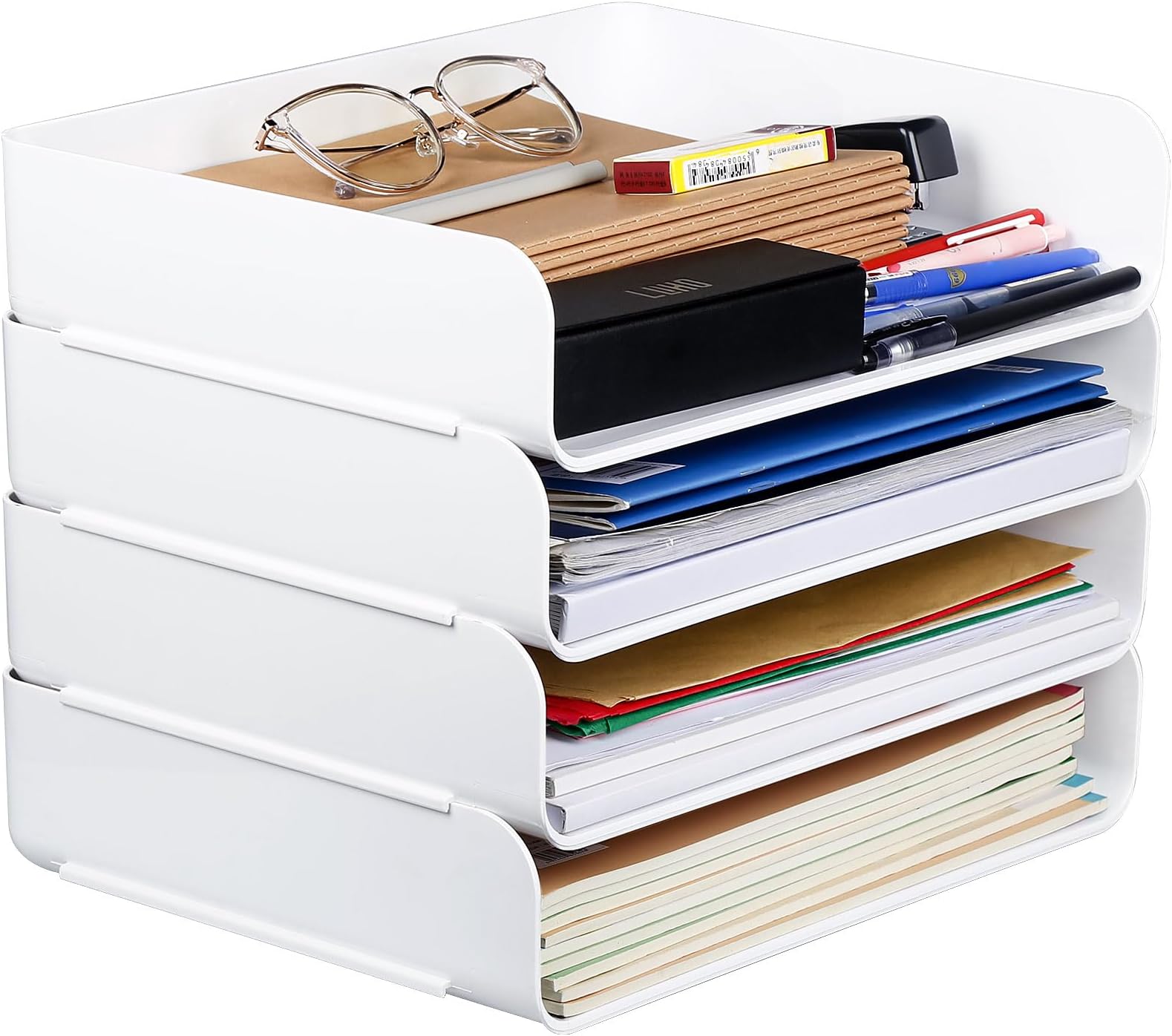 Stackable Clear Paper Trays Holder - Purilit design Desktop Racks for ...