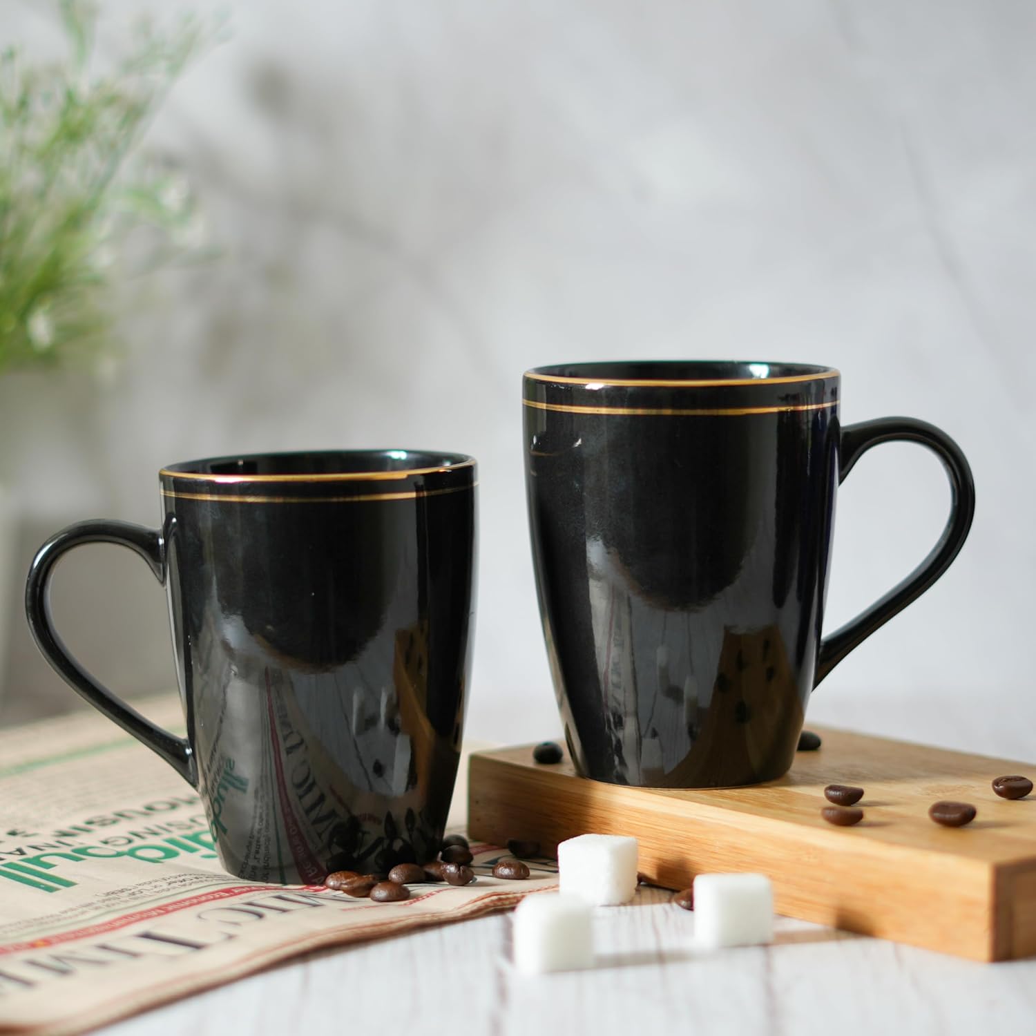 Buy Femora Gold Series Ceramic Coffee Mug - Set of 2(360ml) Multi ...