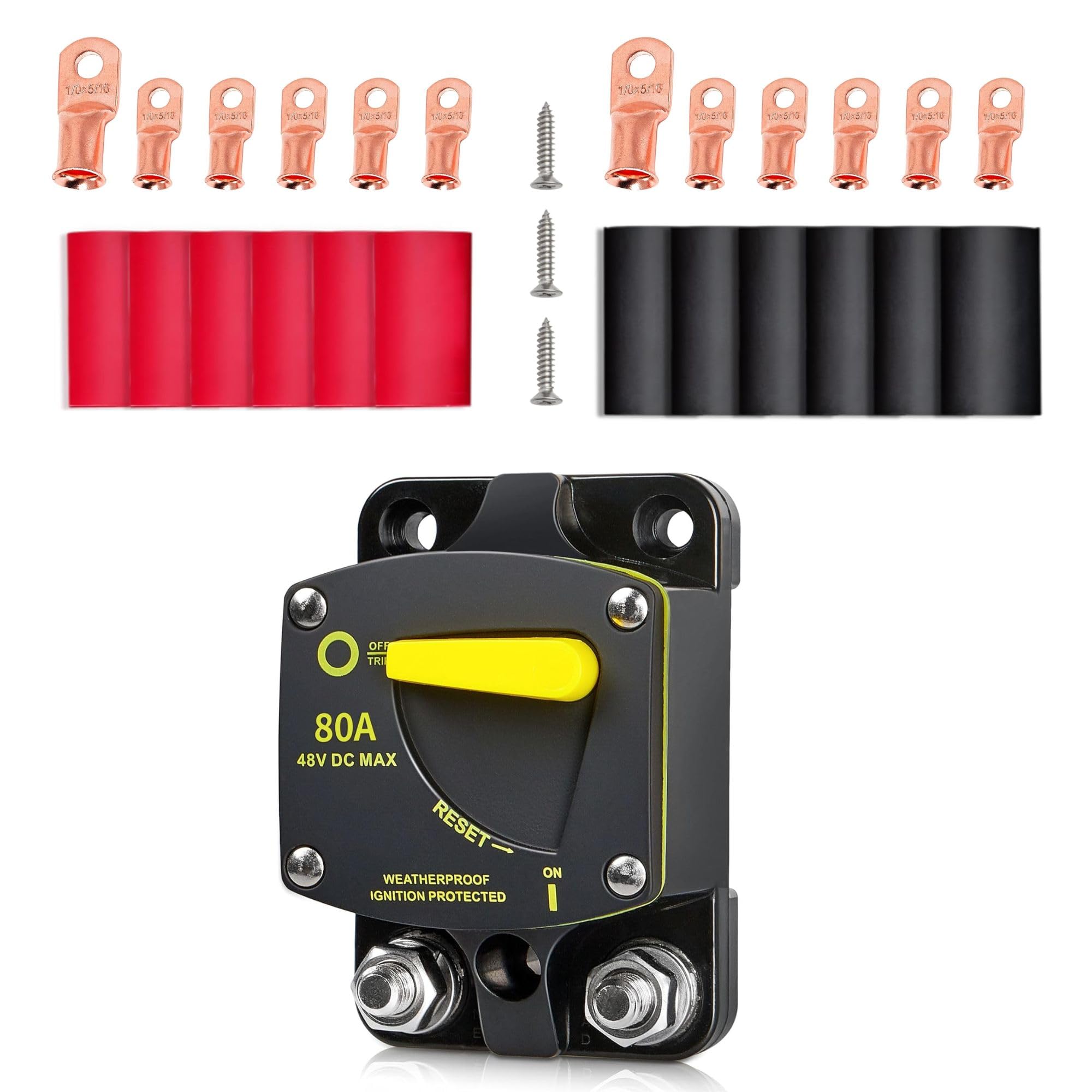 Amazon.com: RED WOLF 60A Circuit Breaker Manual Reset Switch with 1/0 ...