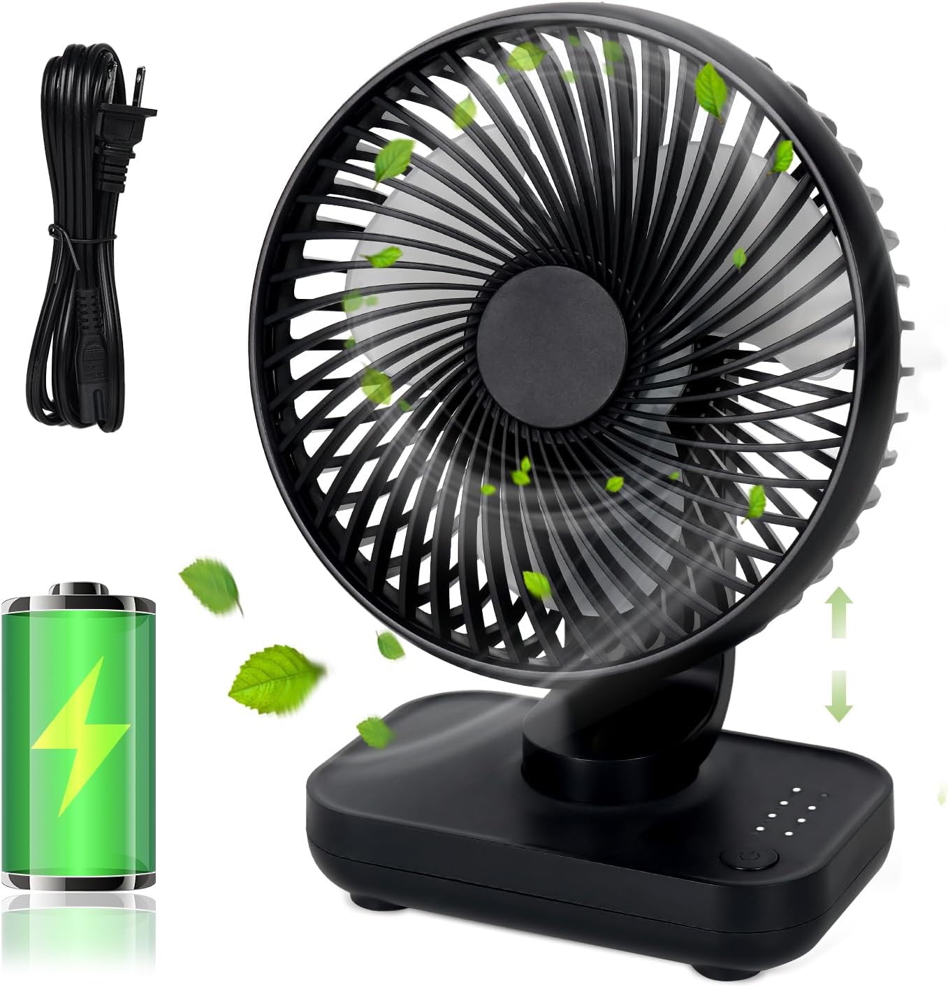 Amazon.com: 7.3 Inch Portable Table Fan, 4 Speeds Quiet Portable Type C ...