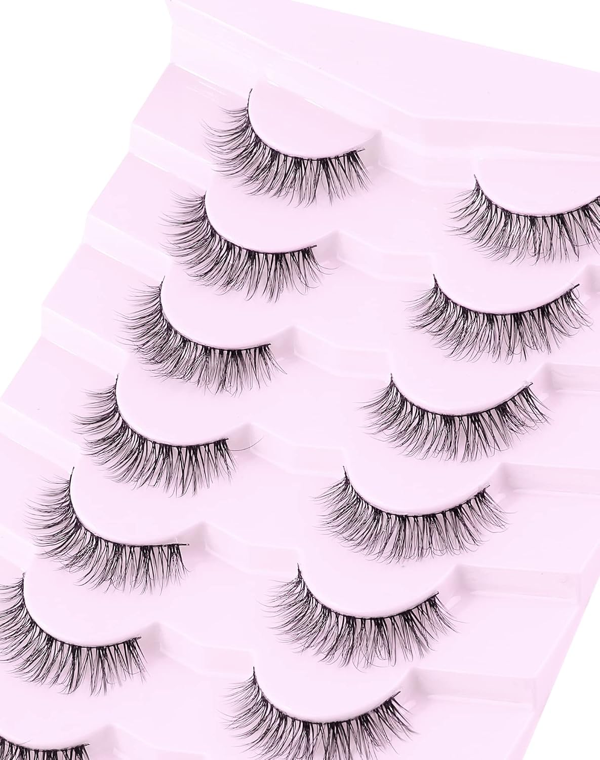 Onlyall Wispy Lashes Natural Look Short Eyelashes Lite Volume False ...
