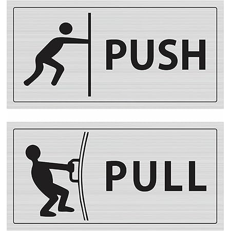 Anne Print Solutions® Push Pull Steel Size 6 X 3 Inch* Self Adhesive ...