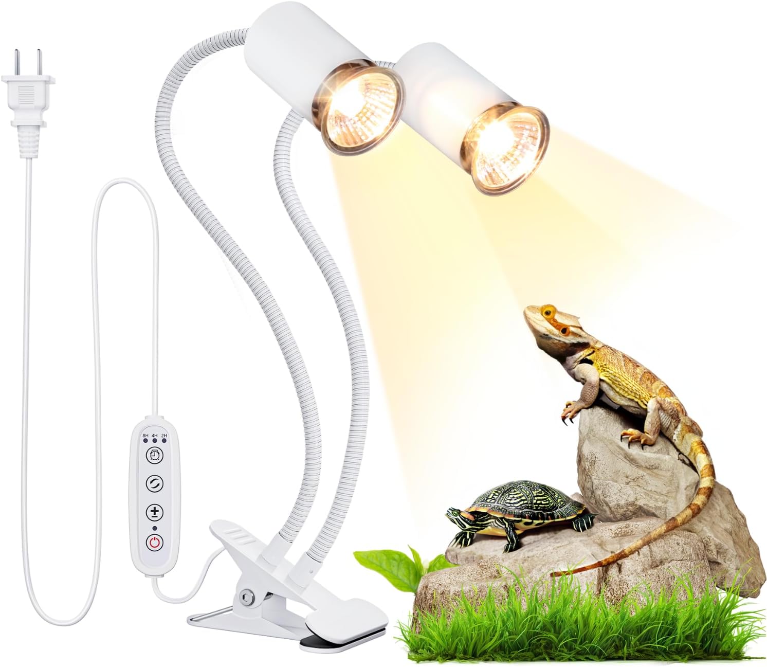 Amazon.com: HOSUN Reptile Heat Lamp, UVA UVB Light for Turtle Tank with Auto Timer, Dimmable ...
